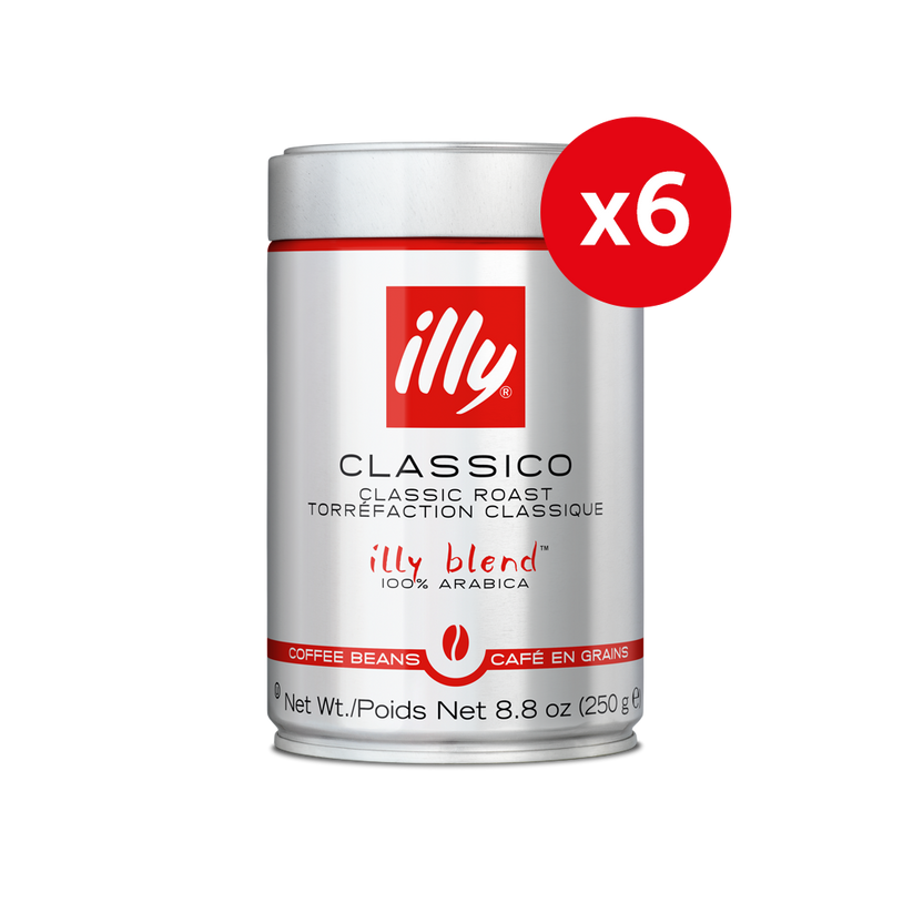 Classico Whole Bean Coffee 6x250g – illy Australia